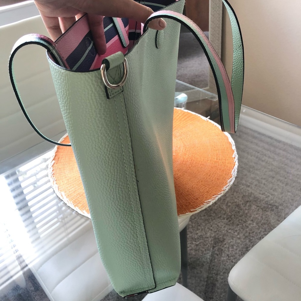 Lime Green Leather Tote Bag - Gem